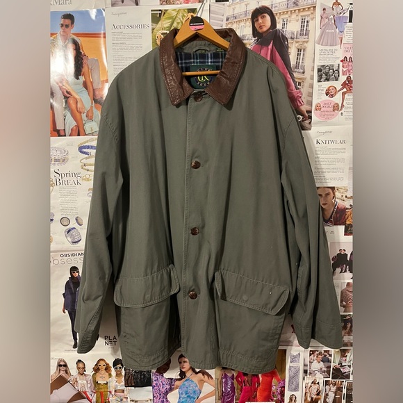 Club Room | Jackets & Coats | Vintage Club Room Genuine Leather Trim ...